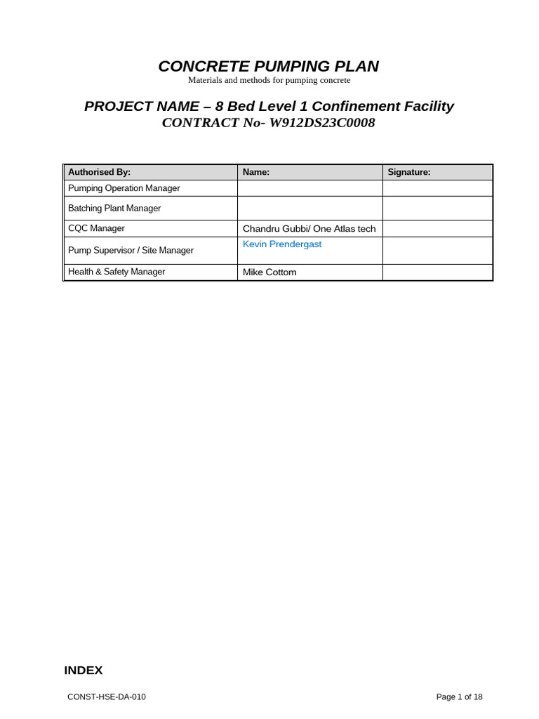 Concrete Pumping Plan 8bed Confinement Plan | PDF | Concrete | Pump