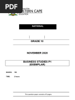 SACAI Business Studies Paper 1 Grade 10 June 2025 | PDF