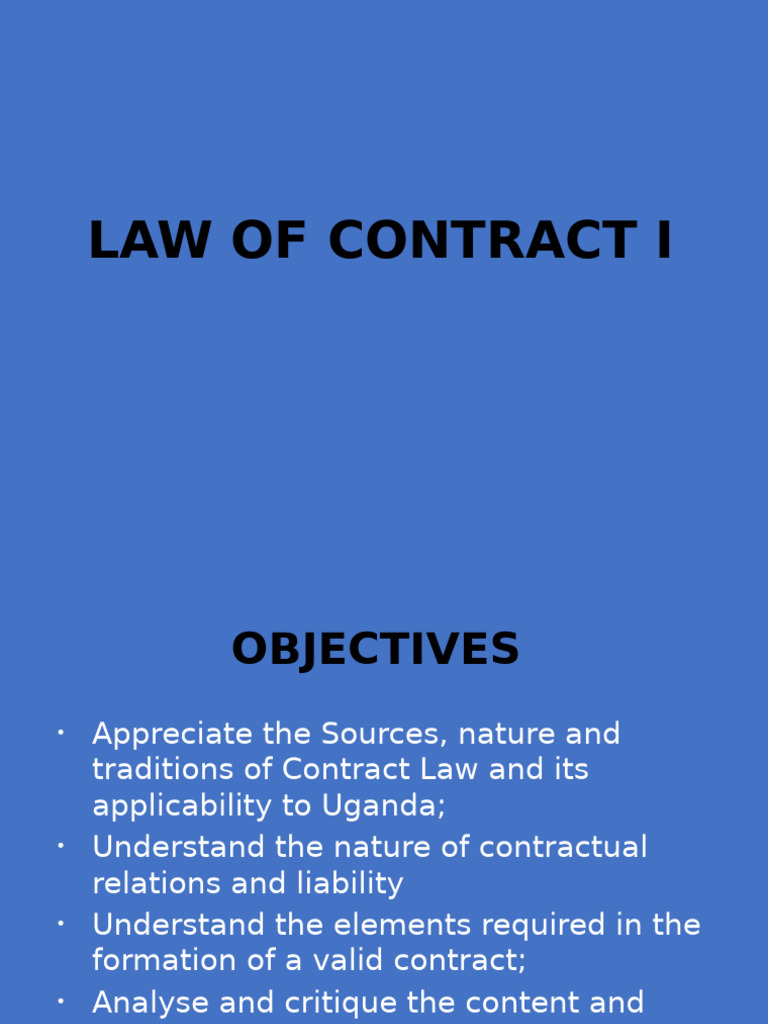 Contract Class Powerpoint | PDF | Offer And Acceptance | Consideration