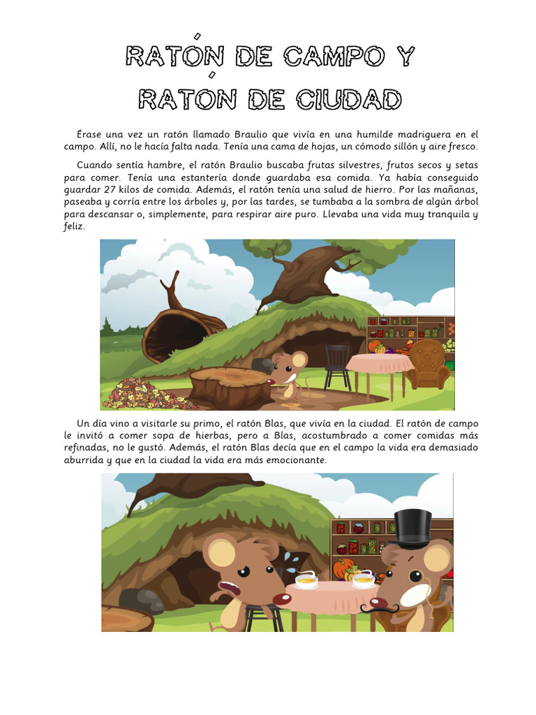 Ratón de Campo y Ratón de Ciudad | PDF