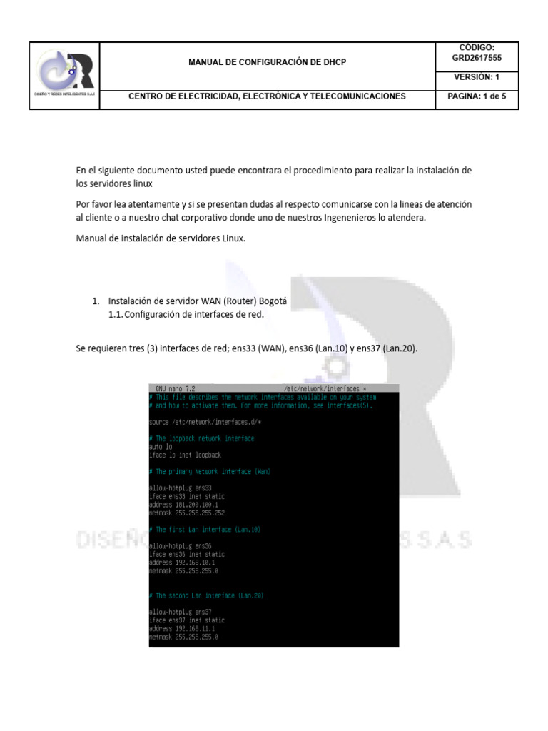 Manual de Configuracion DHCP | PDF | Telecomunicaciones | Protocolos de ...