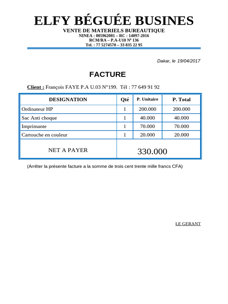 Facture | PDF