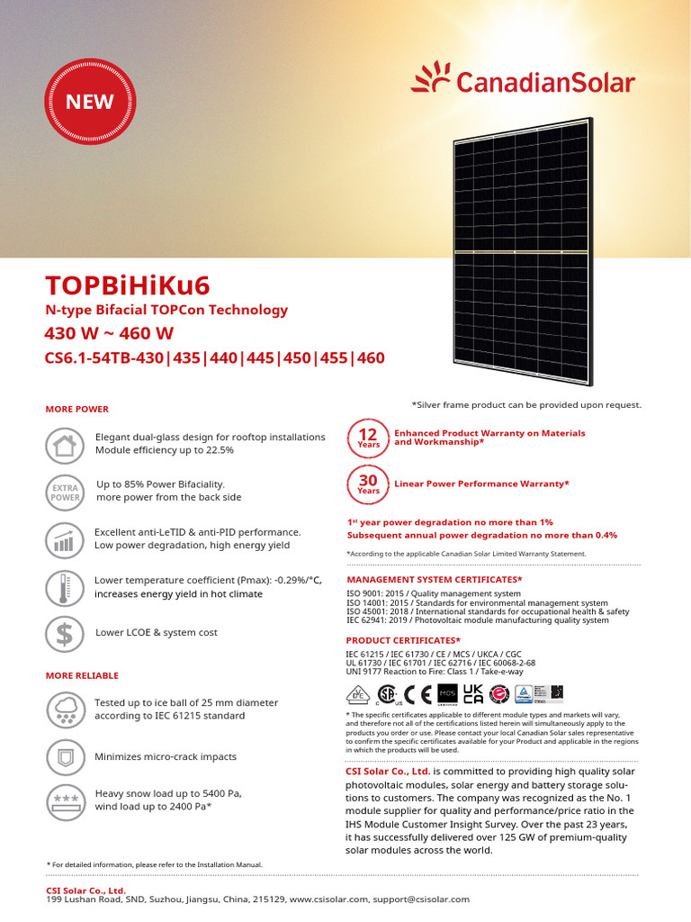 CS Datasheet TOPBiHiKu6 - CS6.1 54TB Transparent - v1.3 - EN | PDF ...