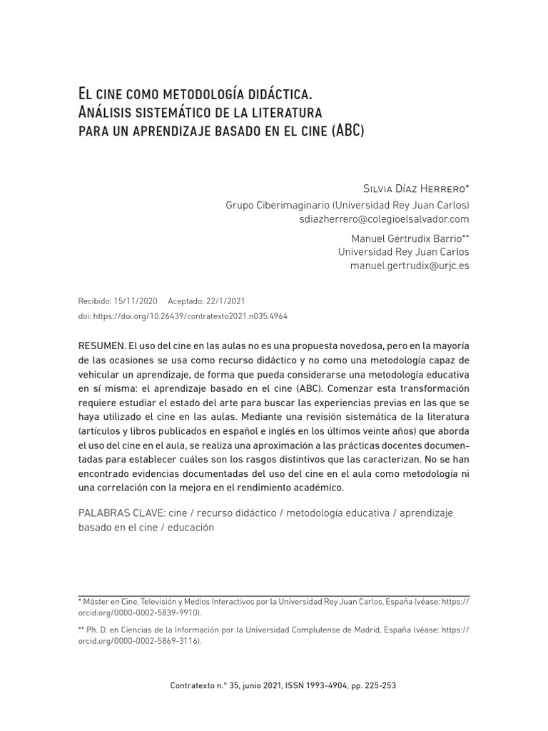 El Cine Como Metodología PPC TEORICO | PDF | Enseñando | Aprendizaje