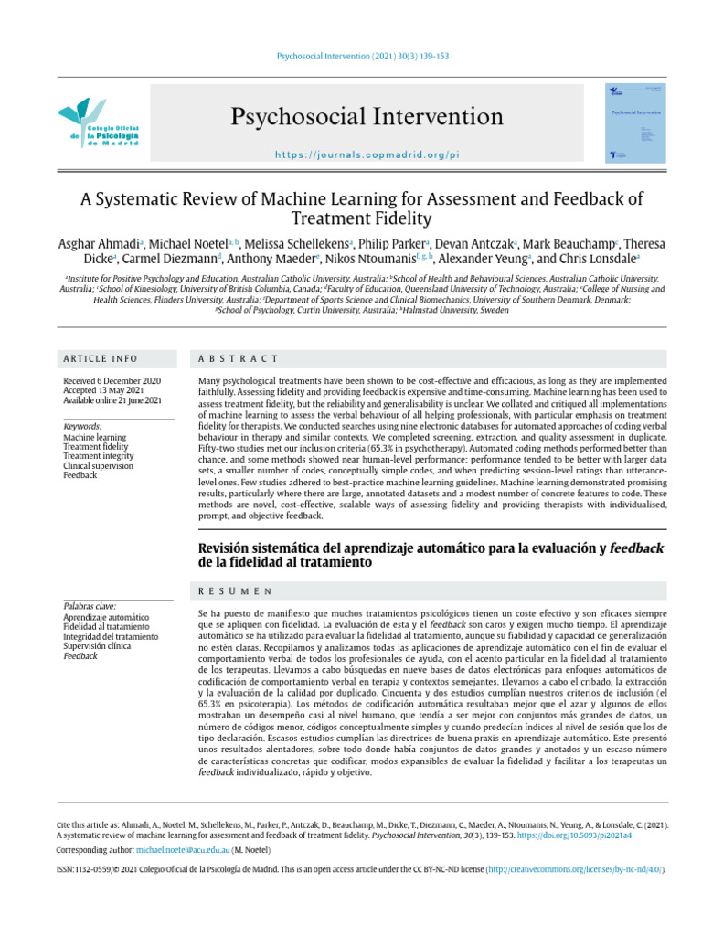 A Systematic Review of Machine Learning For Assessment and Feedback of ...