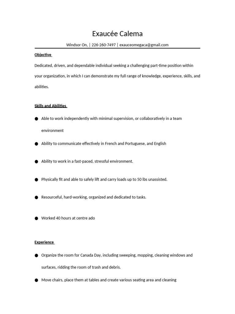 Exaucée Calema | PDF | Career & Growth | Self-Improvement