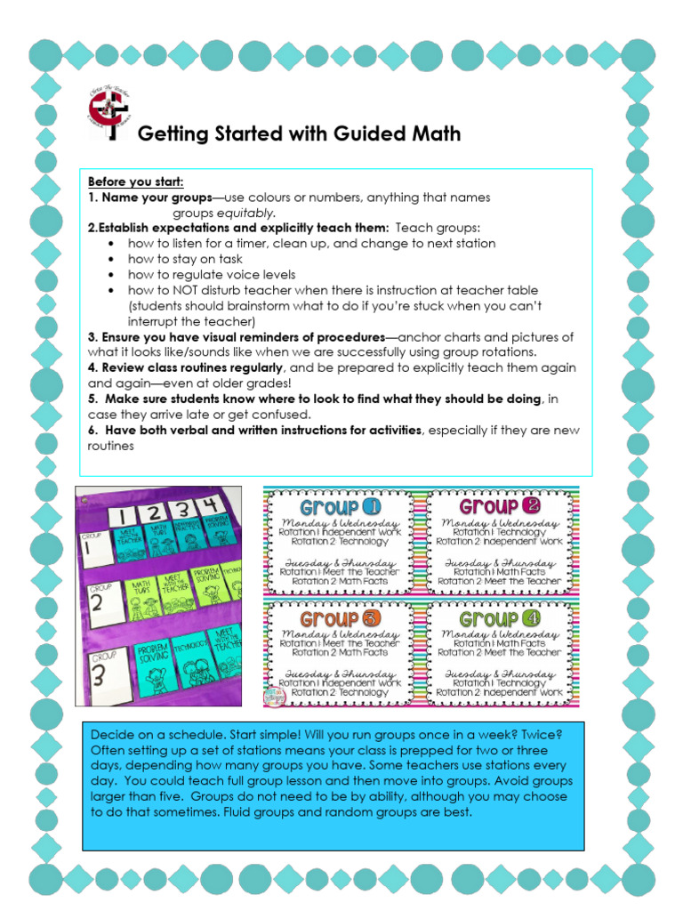 Getting Started With Guided Math | PDF | Teachers | Teaching