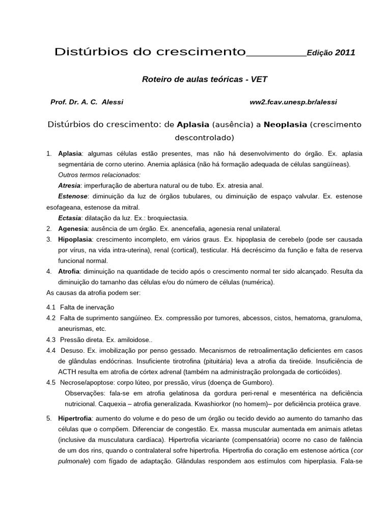 Tumor Rot Aulas Teor 2011 Vet | PDF | Sistema imunológico | Neoplasmas