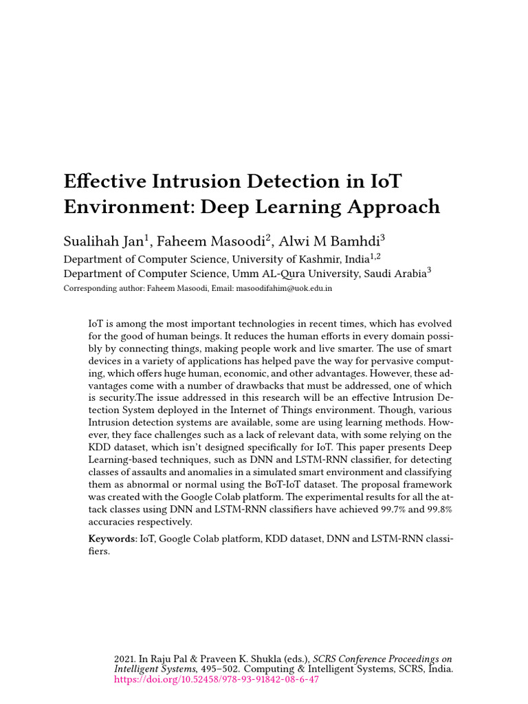 Effective Intrusion Detection in IoT Env | PDF | Artificial Neural ... Effective Intrusion Detection in IoT Env | PDF | Artificial Neural ...