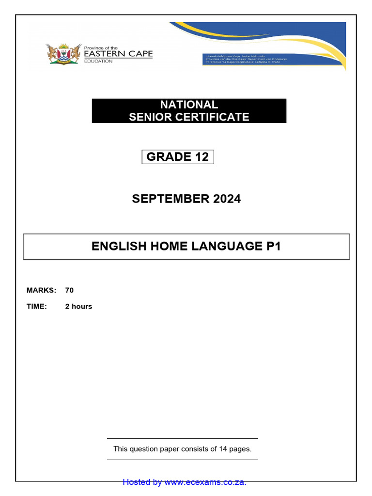 2024 Ec Ehl p1 Trial Exam. QP | PDF | Disciplines | Social Media