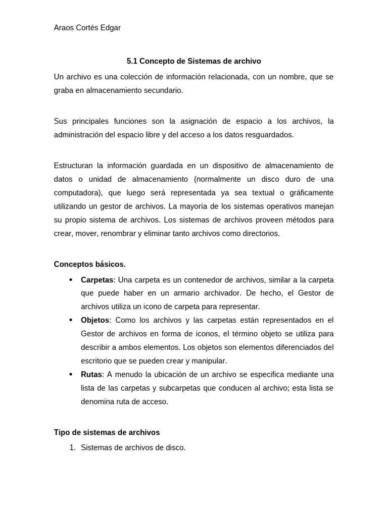 Conceptos Clave de Sistemas de Archivos | PDF | Archivo de computadora ...