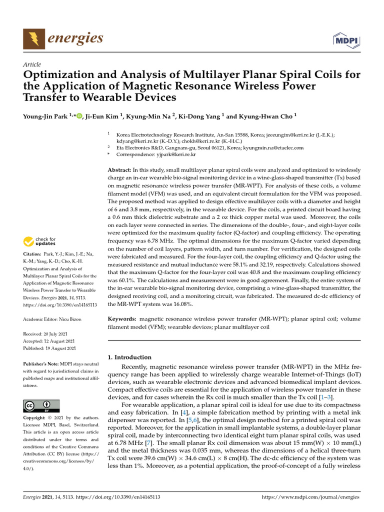 Optimization and Analysis of Multilayer Planar Spi | PDF | Inductor | Printed Circuit Board