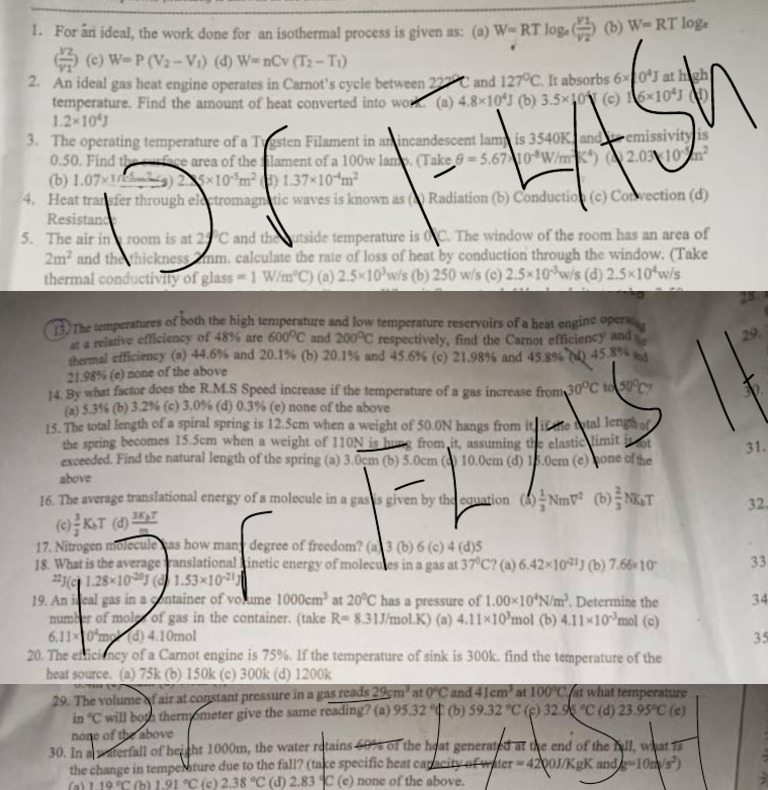 DR Flash PHY103 & PHY111 (Thermodynamics) | PDF | Transport Phenomena | Physical Quantities