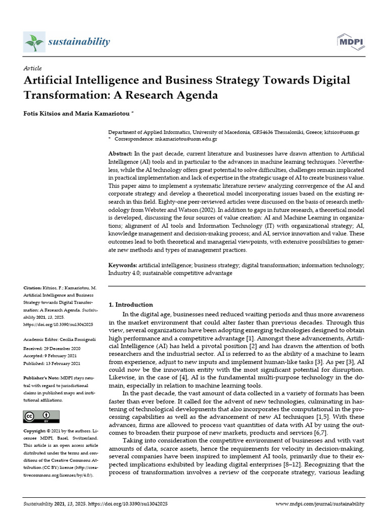 Artificial Intelligence and Business Strategy Towa | PDF | Artificial ...