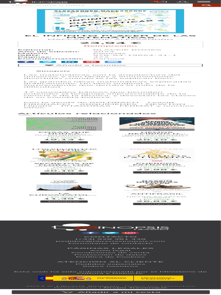 EL INFINITO PLACER DE LAS MATEMÁTICAS. MACCARRONE, ALESSANDRO ...