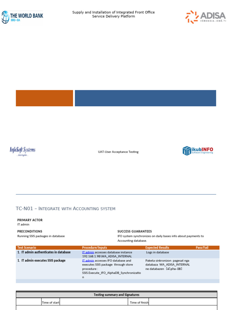 UAT Integration With Accounting System | PDF | Technology & Engineering