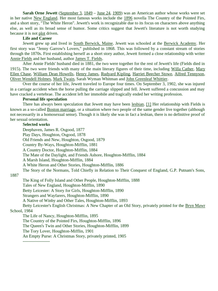 Americana B - Sarah Jewett | PDF | History | Classics