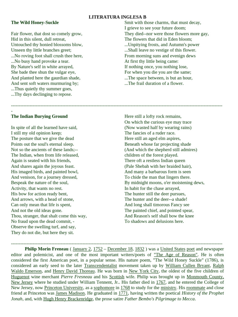 Transcendentalism and Early American Poetry | PDF | Transcendentalism ...