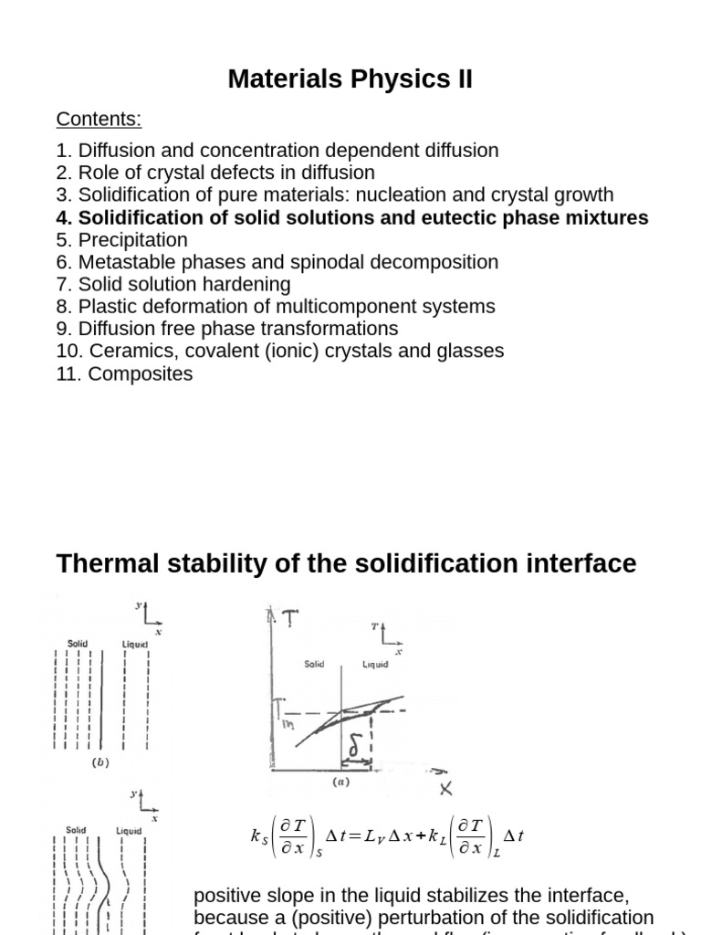 Lecture4 MaterPhysII Solidification | PDF | Freezing | Thermodynamics