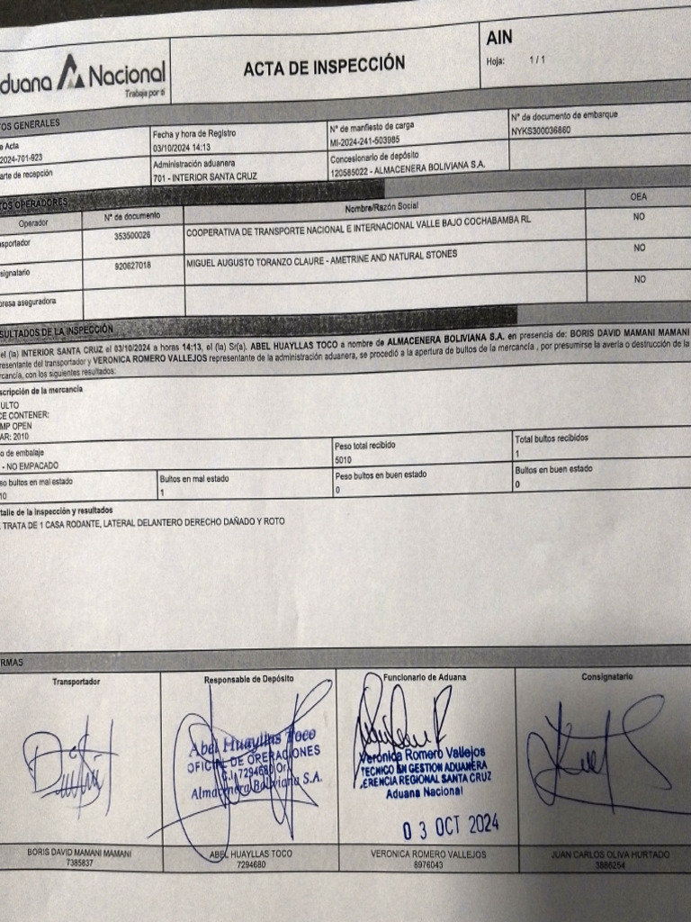 Acta de Inspeccion | PDF