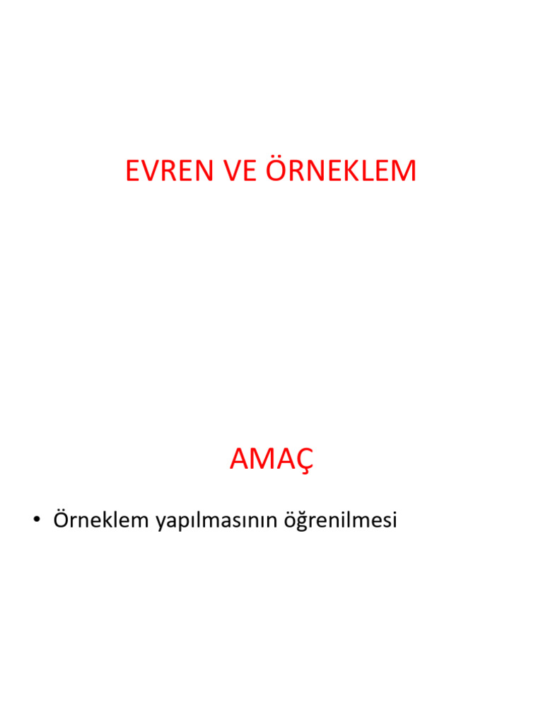 Evren Ve Örneklem | PDF