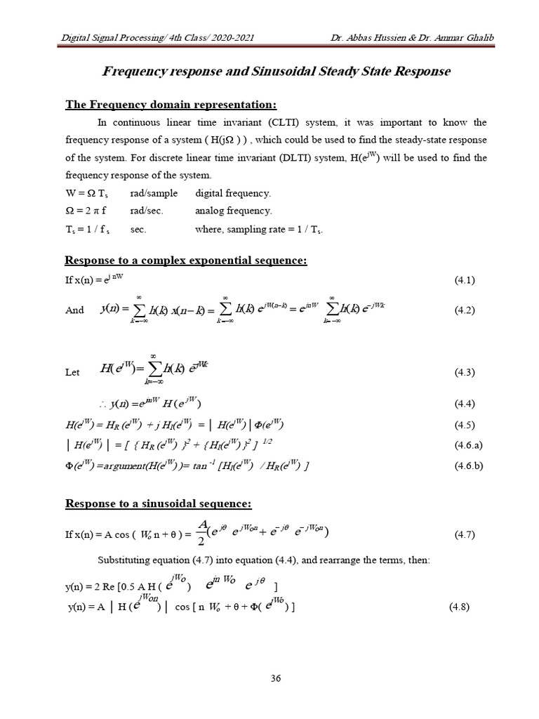 DSP Lec6 | PDF | Digital Signal Processing | Control Theory