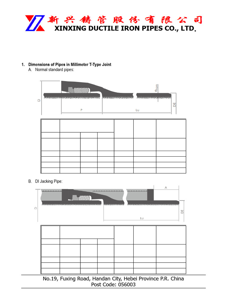 Xinxing Ductile Iron Pipe Specifications | PDF | Corrosion | Pipe ...