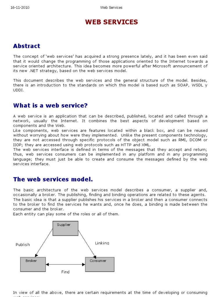 Web Services: A Standard Manner of Representing Data | PDF | Soap | Web ...