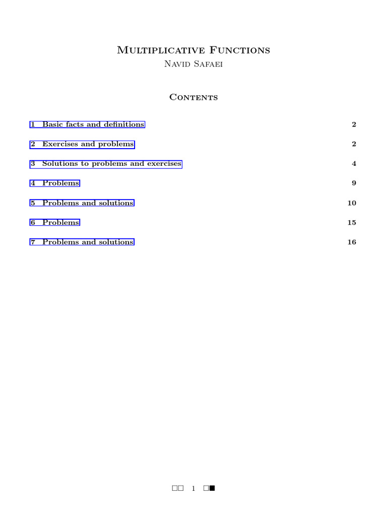 Multiplicative Functions Navid Safaei - 6e7106ad Ecde 4cb4 Bfa8 C0ac3a6b4666 | PDF | Function ...