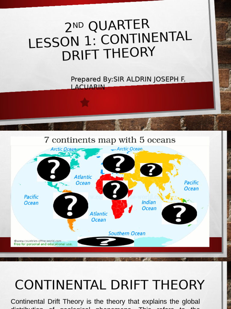 LESSON 1 Continental Drift Theory | PDF | Plate Tectonics | Continent