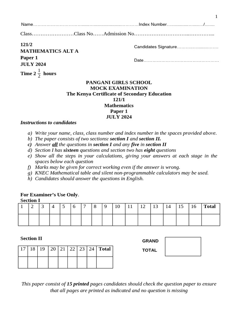 MATHS - P1 - Obayo | PDF | Mathematics