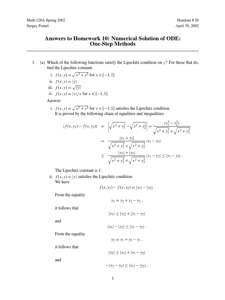 Lipschitz Condition | Mathematical Relations | Subtraction