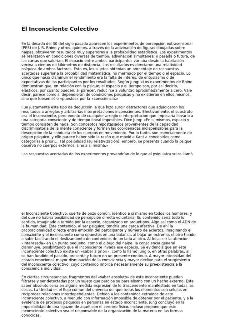 El Inconsciente Colectivo - Jung | PDF | Mente inconsciente | Importar