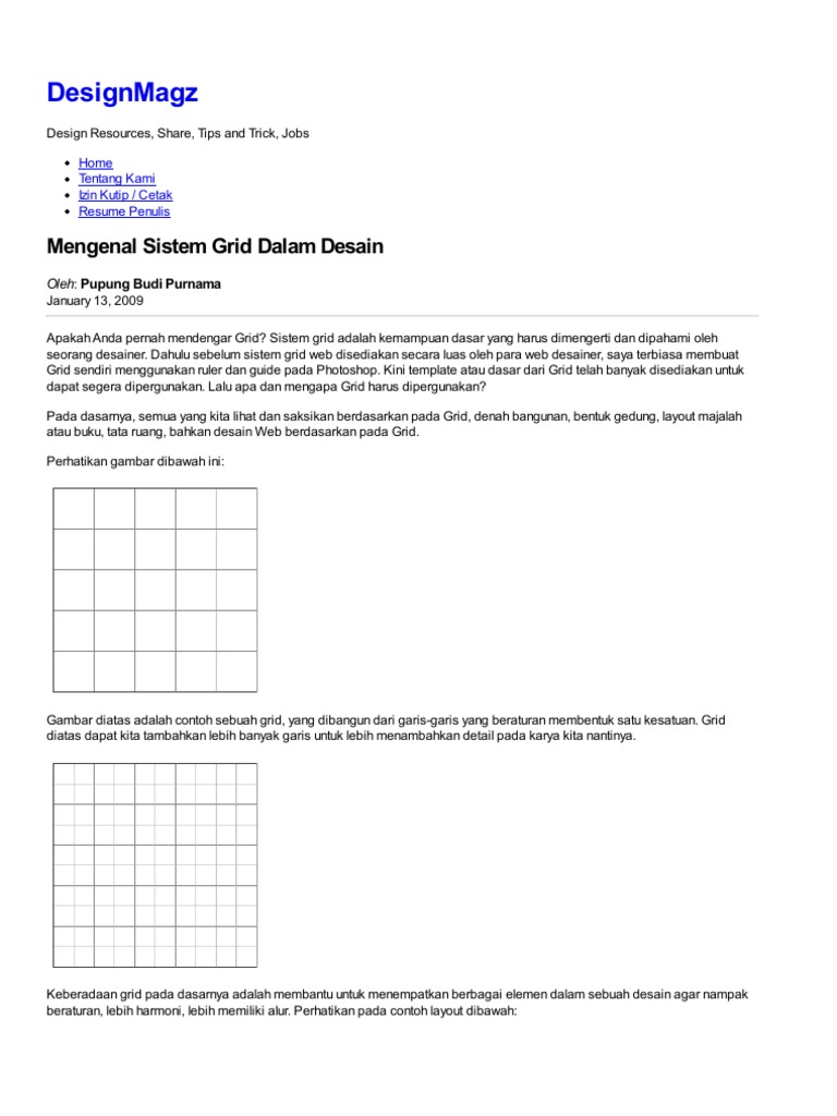 Mengenal Sistem Grid Dalam Desain | PDF