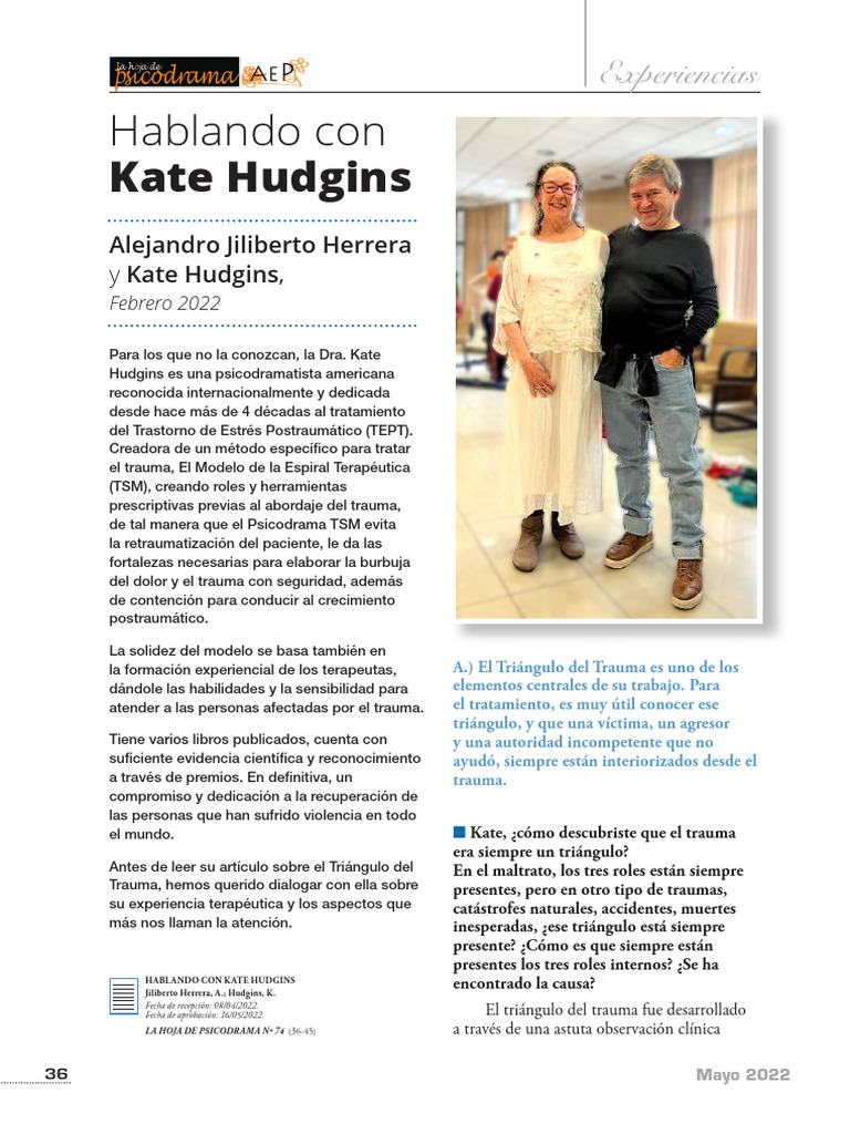 Hablando Con Kate Hudgins: Trauma y Modelo TSM | PDF | Trauma ...