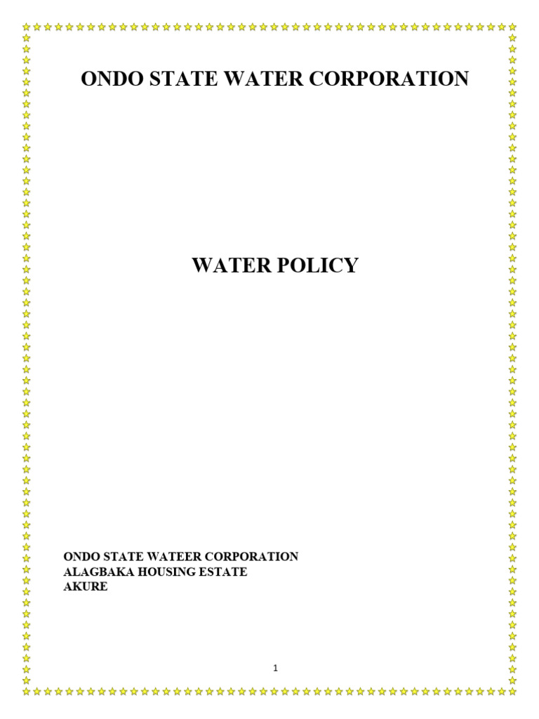 On Do State Water Policy | PDF | Sanitation | Drinking Water