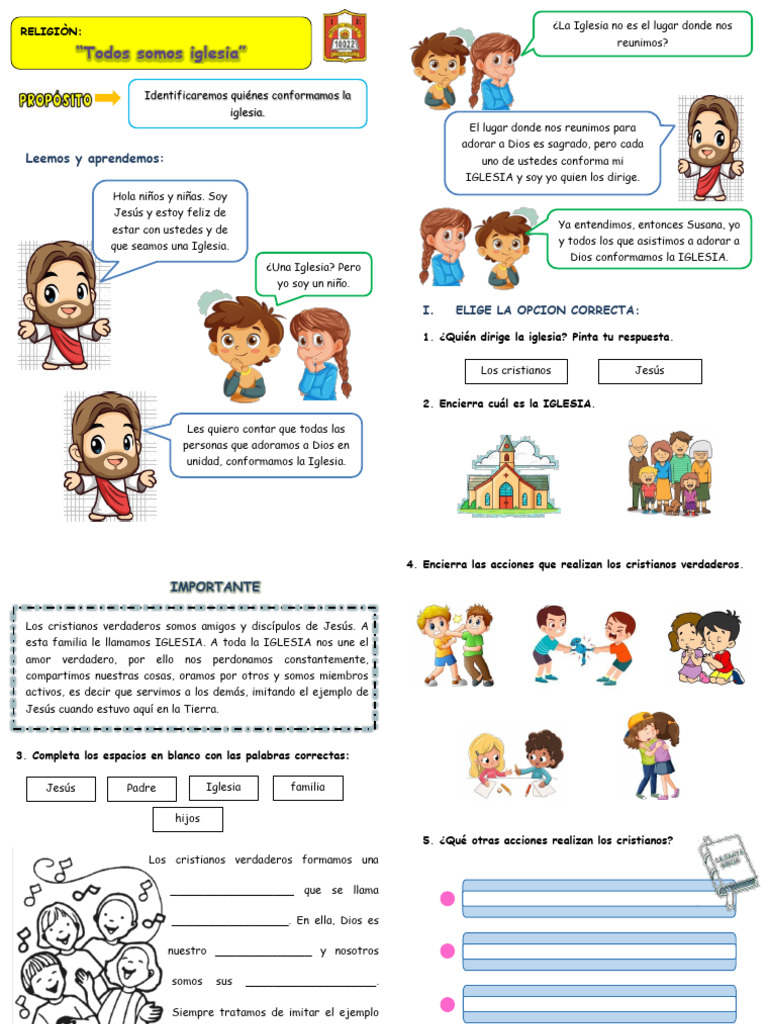 Ficha Religion Somos Iglesia | PDF | Iglesia cristiana | Dios