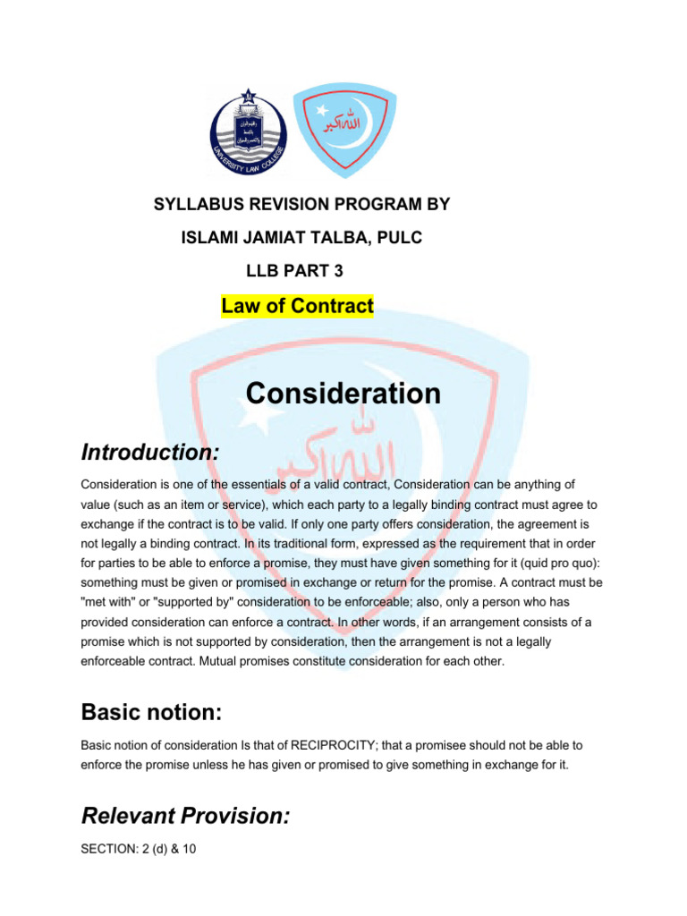 Consideration | PDF | Consideration | Guarantee