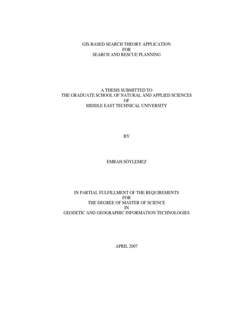 Gis Based Search Theory Application For Search and Rescue Planning Cbs ...