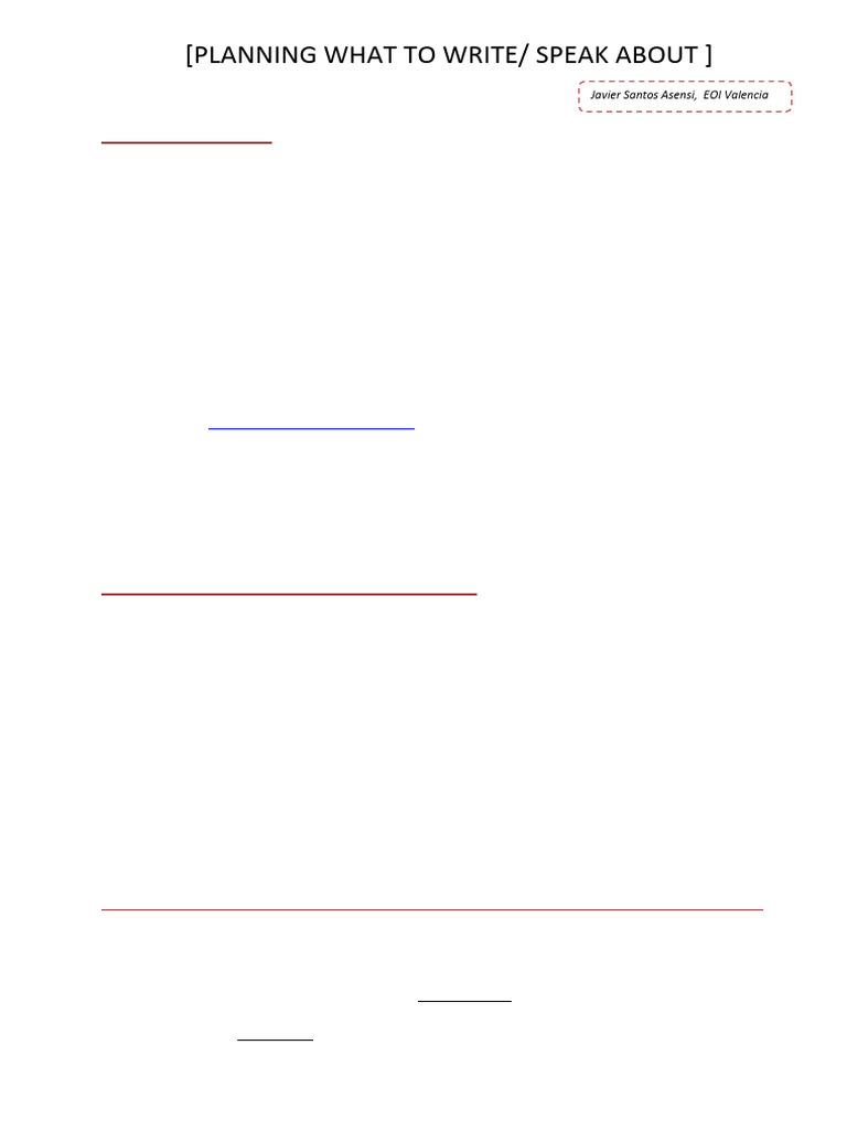 2 PLANNING What To WRITE | PDF | Sentence (Linguistics) | Thought