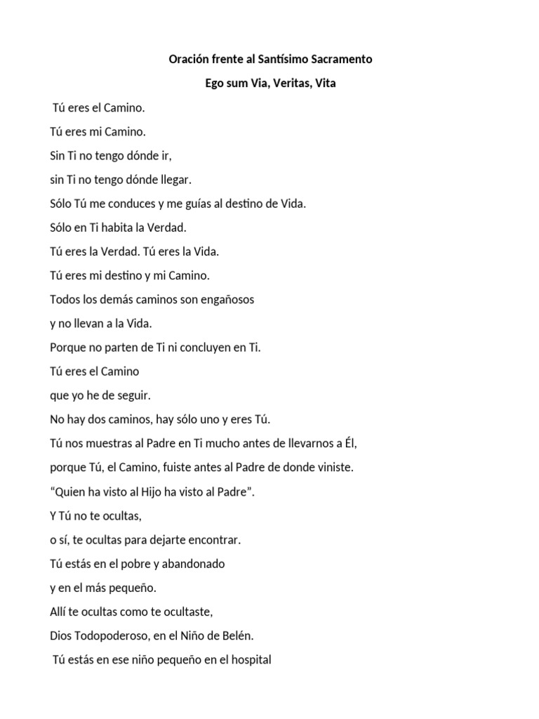 Oración y Fe ante el Santísimo Sacramento | PDF | eucaristía | Cristo (título)