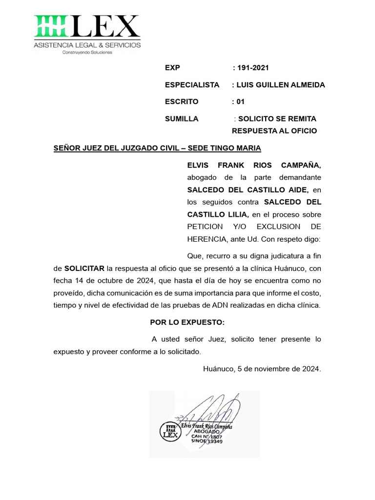 Solicito Respuesta | PDF