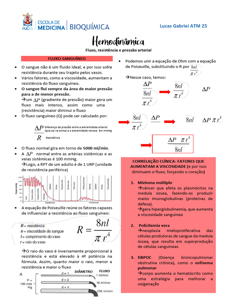 Hemodinâmica - Lucas Gabriel | PDF | Sangue | Artéria