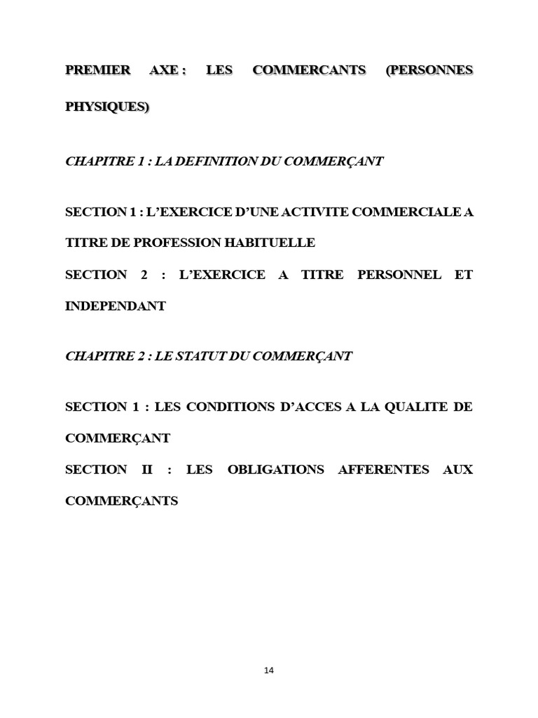 Définition et statut des commerçants | PDF | Comptabilité | Commerce
