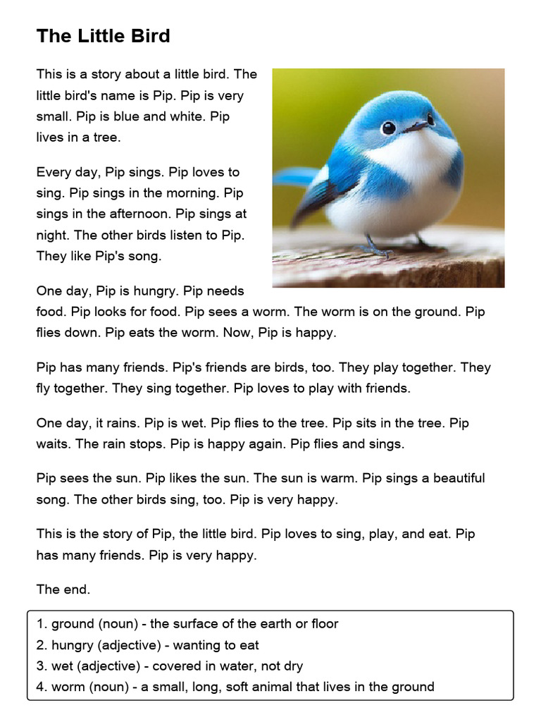 The Little Bird's Happy Adventures | PDF