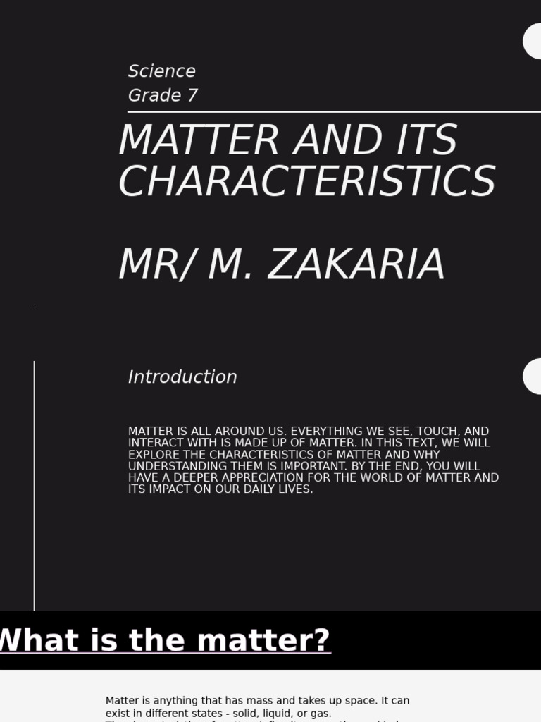 Matter and Its Characteristics | PDF | Matter | Liquids