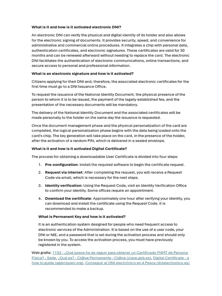 Activating Your Electronic DNI Guide | PDF | Identity Document ...