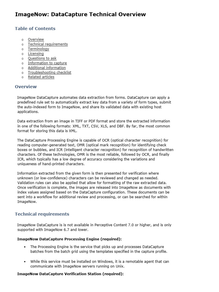 ImageNow DataCapture Guide | PDF | Optical Character Recognition | System Software