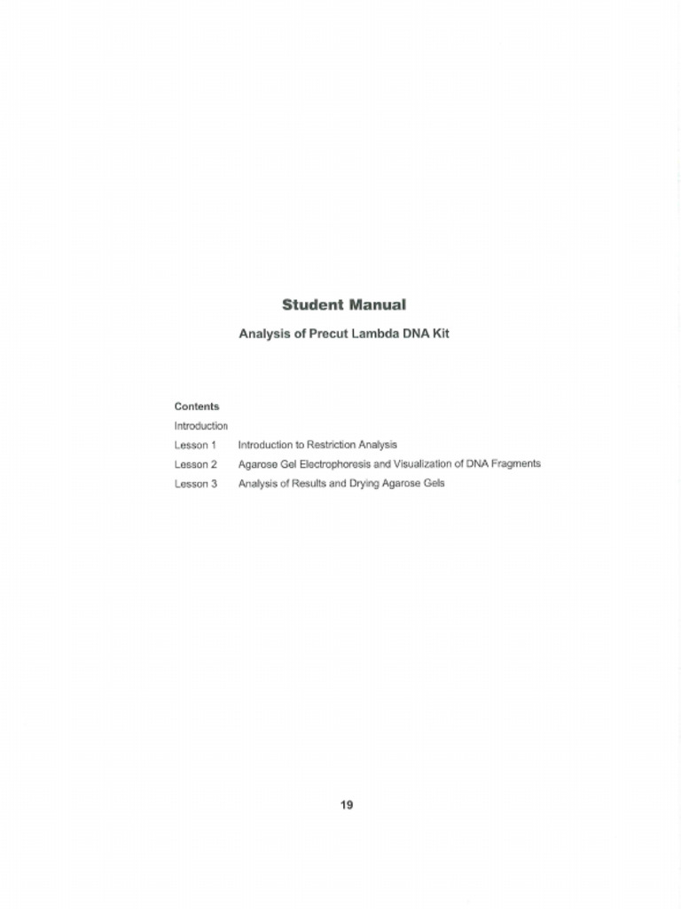 Pre-Cut Digest of Lambda | PDF