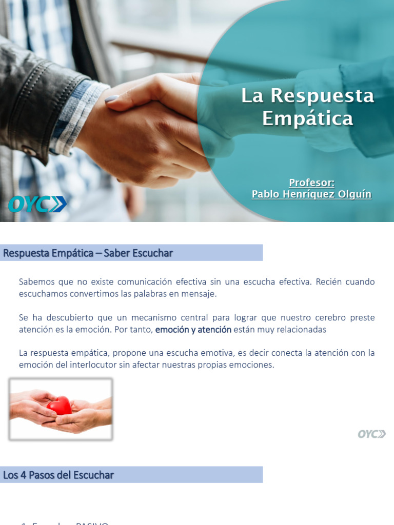 Escucha Empática: Claves para Conectar | PDF | Las emociones | Empatía